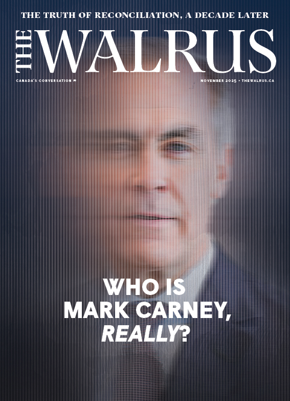 The November 2025 cover of The Walrus magazine featuring a blurry photo ...