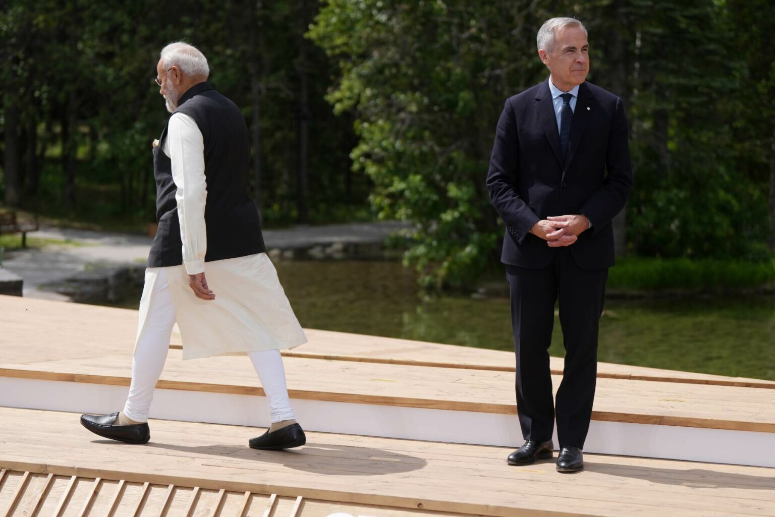 Narendra Modi and Mark Carney at the G7 summit in June (Darryl Dyck ...