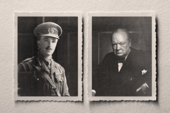 A composite photo that shows two portraits next to each other, one of ...