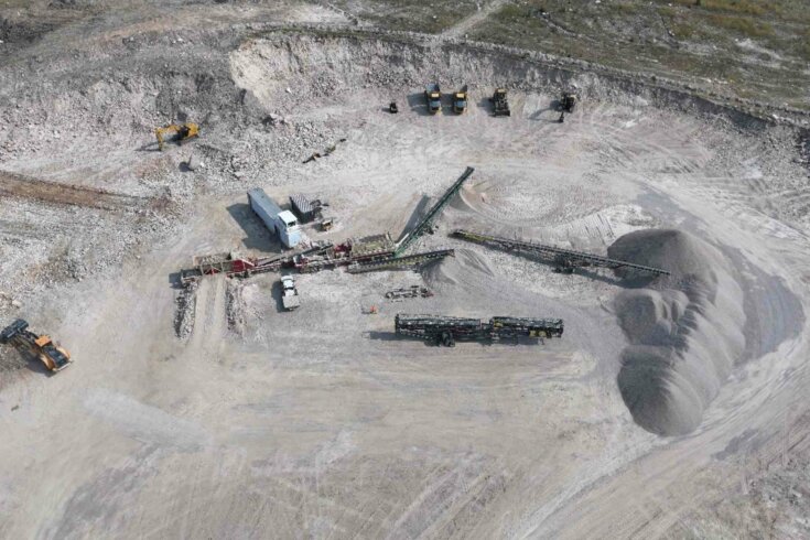 Photo shows a top view of a mining site